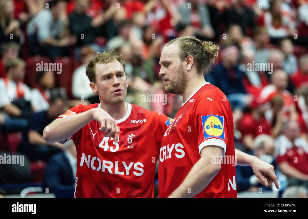 Malmo, Sweden. 15th Jan, 2023. Simon Pytlick (43) and Henrik Mollgaard ...