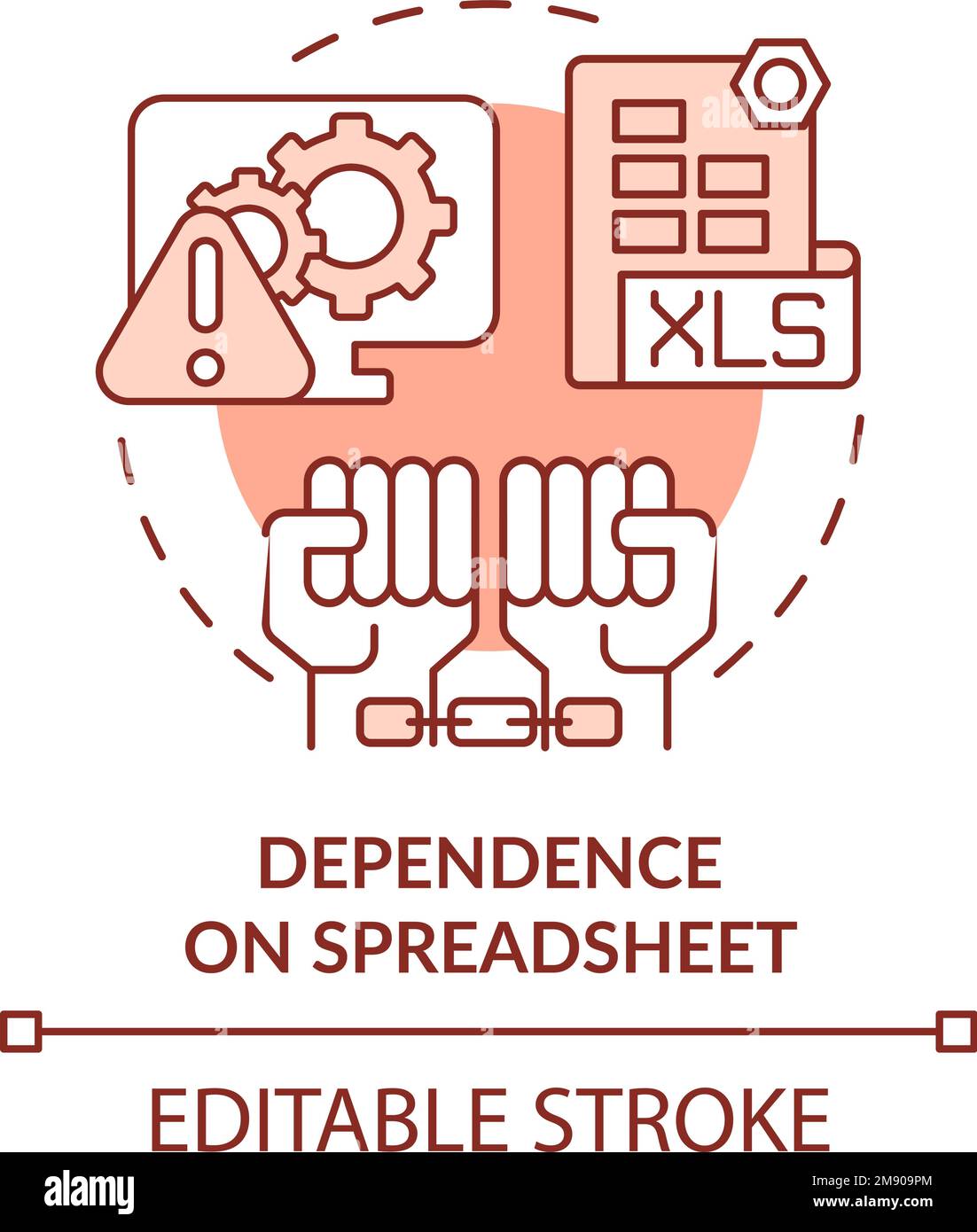 Dependence on spreadsheet red concept icon Stock Vector Image & Art - Alamy