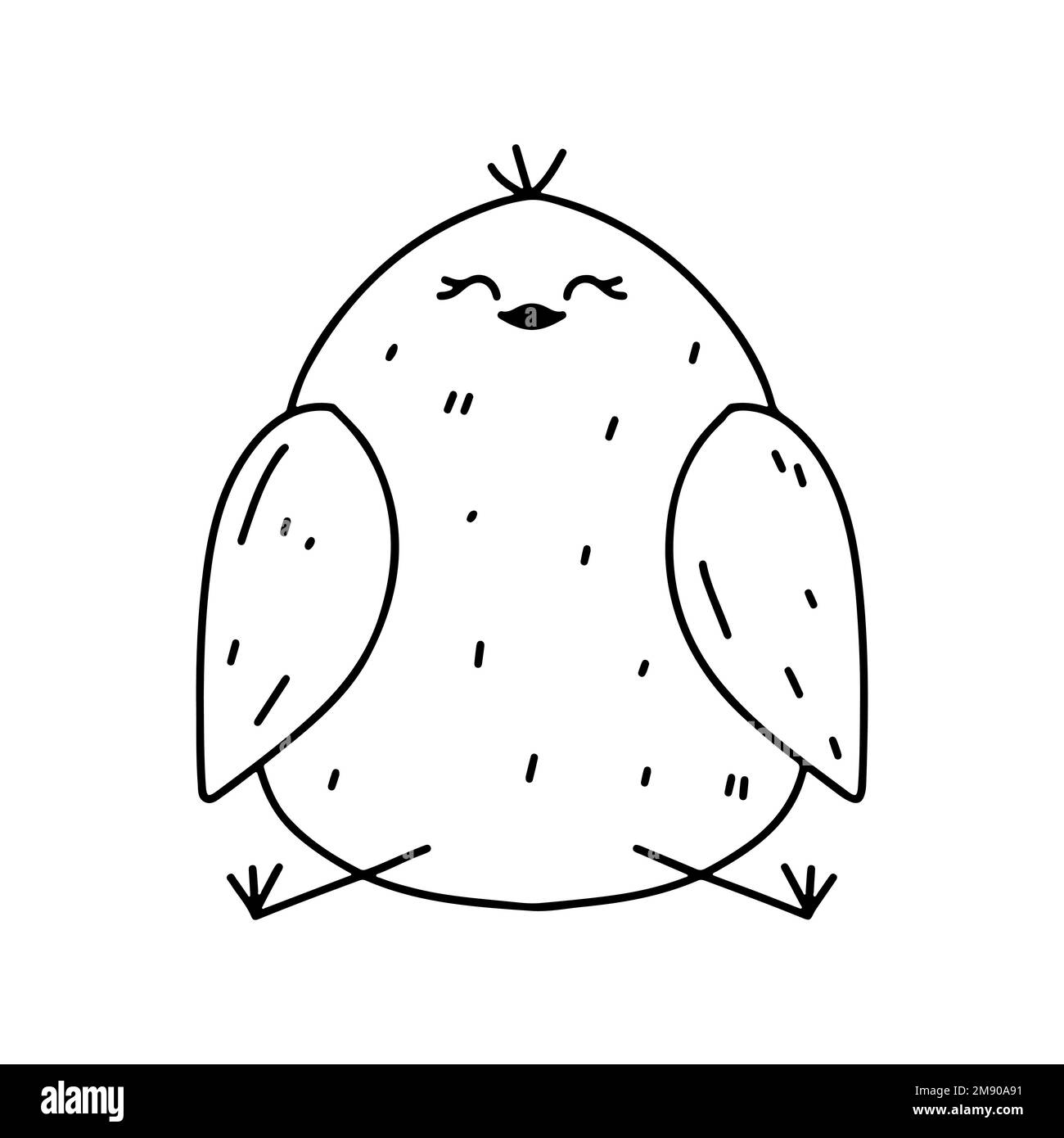 Hand drawn chick icon in doodle style. Cartoon chick vector icon for ...