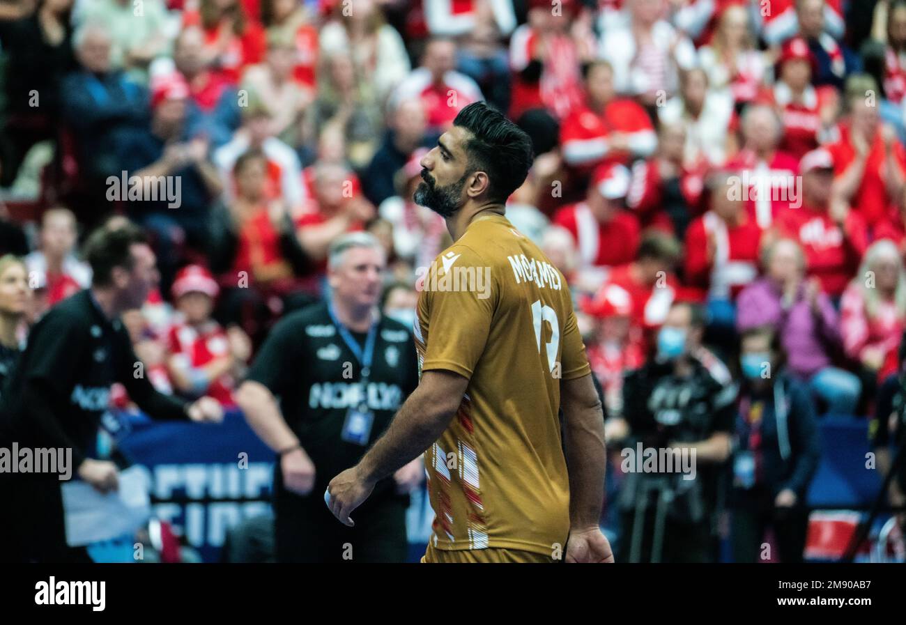 Malmo, Sweden. 15th, January 2023. Mohamed Ali (19) of Bahrain seen ...