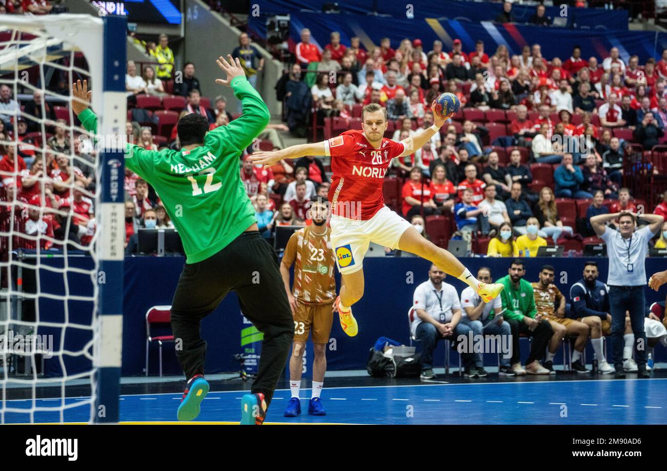 Malmo, Sweden. 15th, January 2023. Johan Hansen (26) of Denmark seen ...