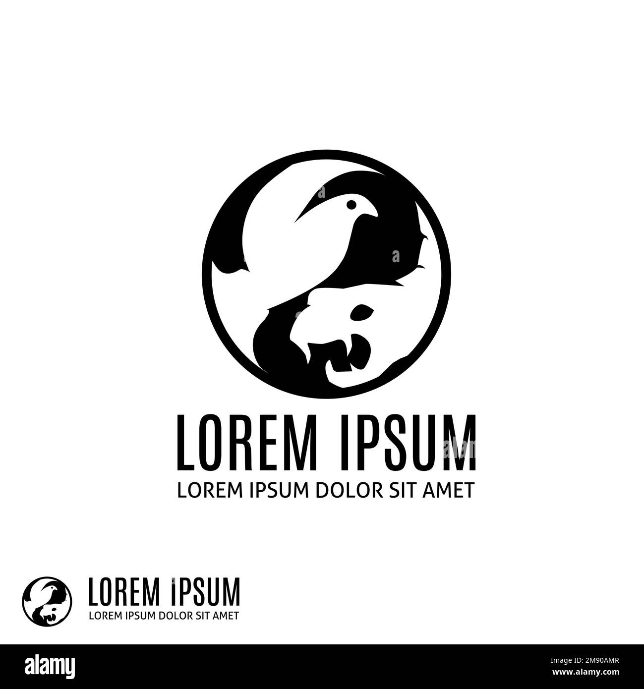 A vector of the snake and dove abstract logo design template isolated ...