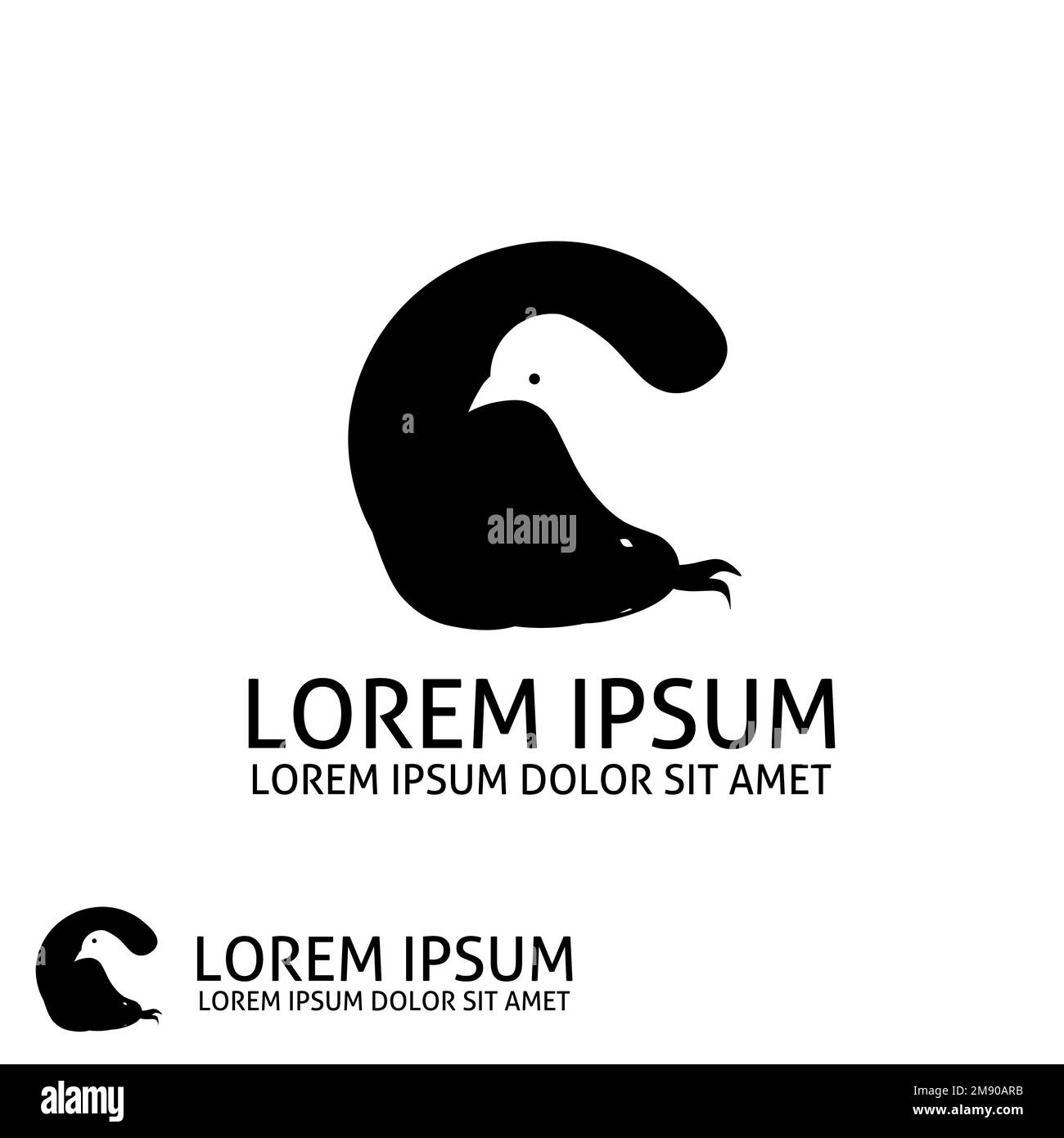 A vector of the snake and dove abstract logo design template isolated ...