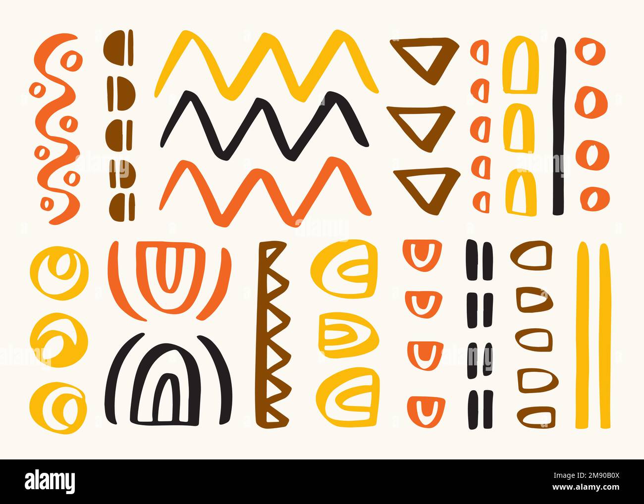 Abstract African tribal geometric shapes set Stock Vector Image & Art ...
