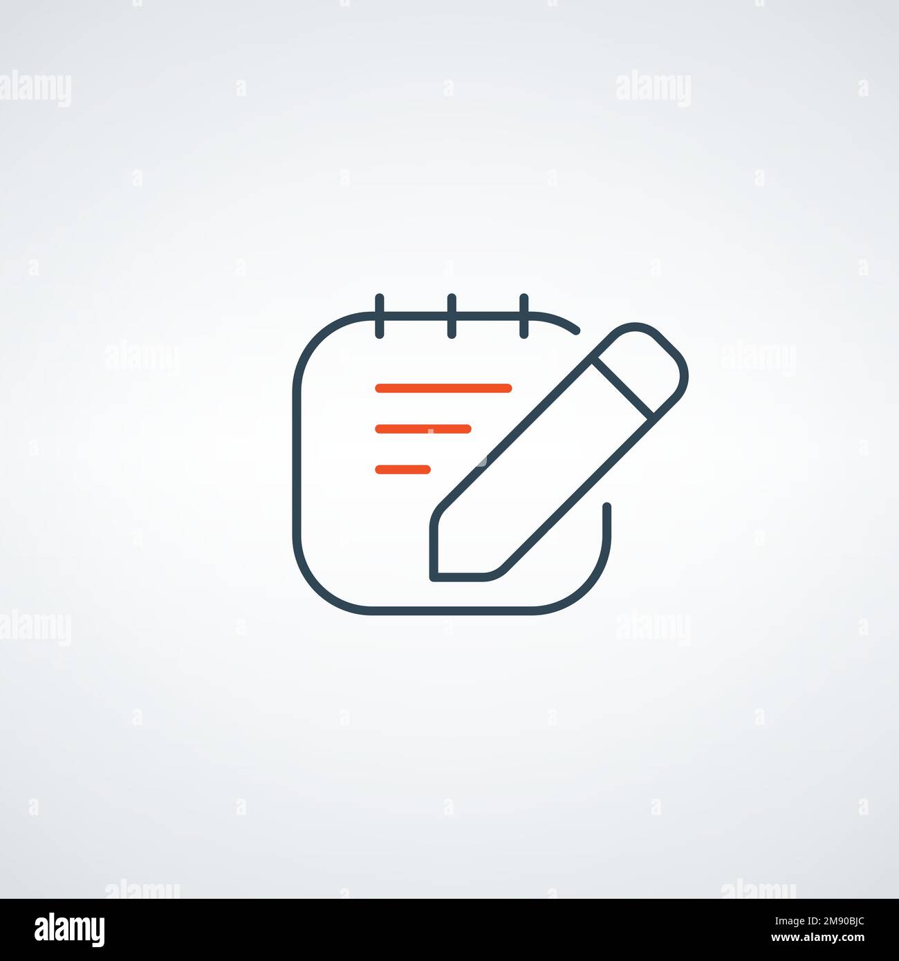 Fill the form linear icon. Edit office symbol, taking notes ...