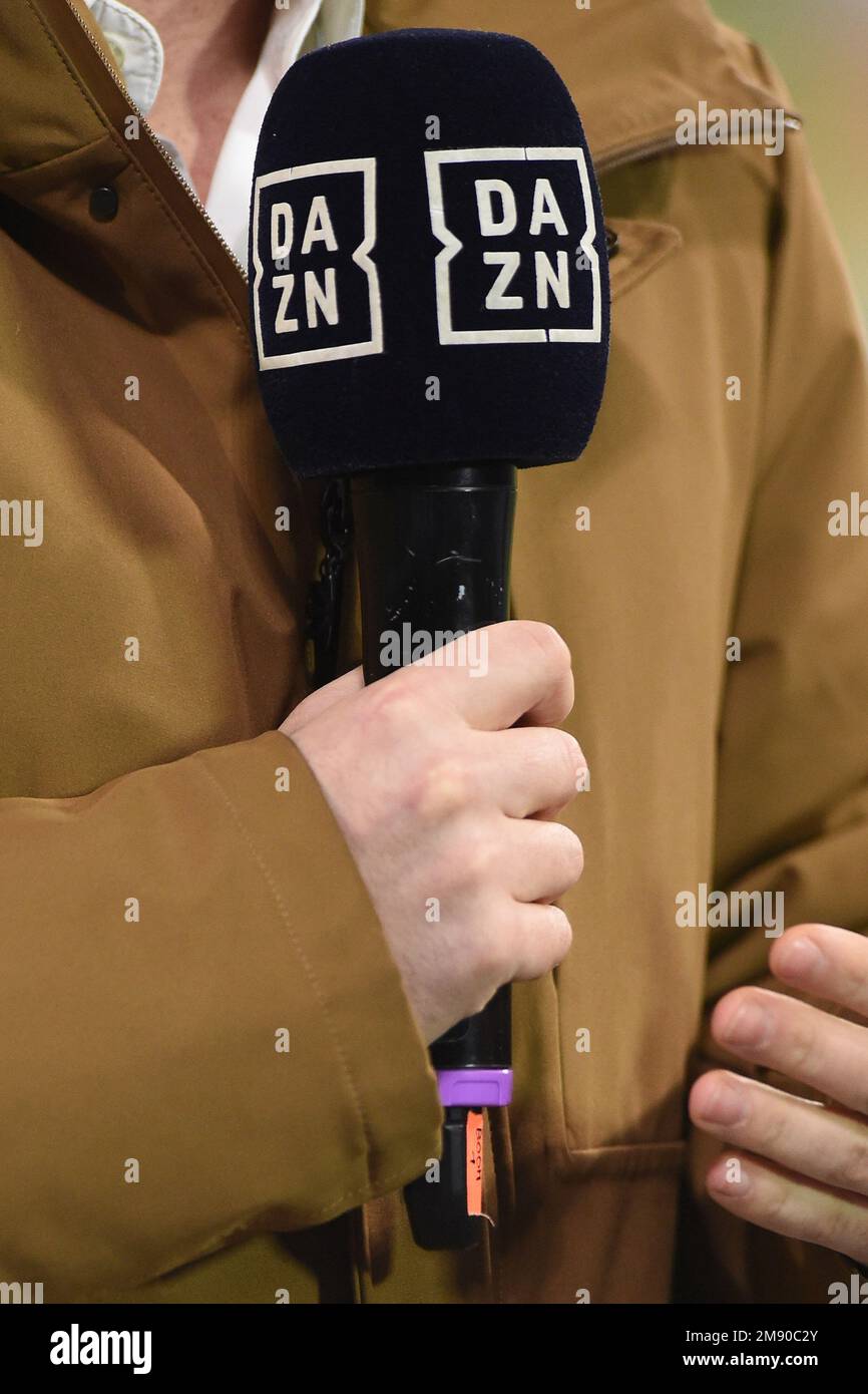 Close up of dazn microphone hi-res stock photography and images - Alamy