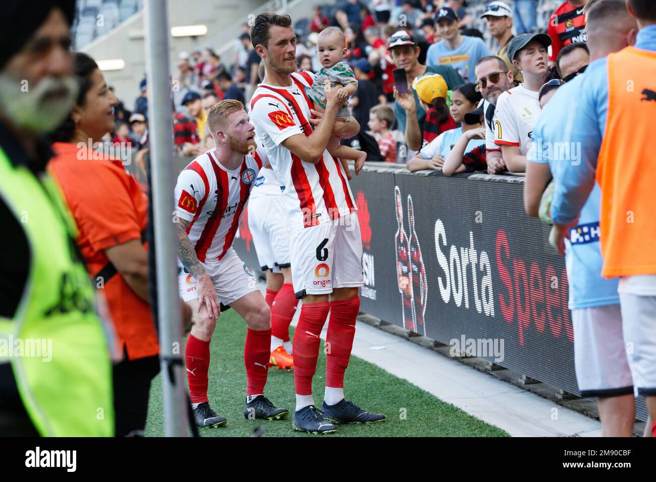 Sydney, Australia. January 15, 2023 Thomas Lam of Melbourne City thanks ...