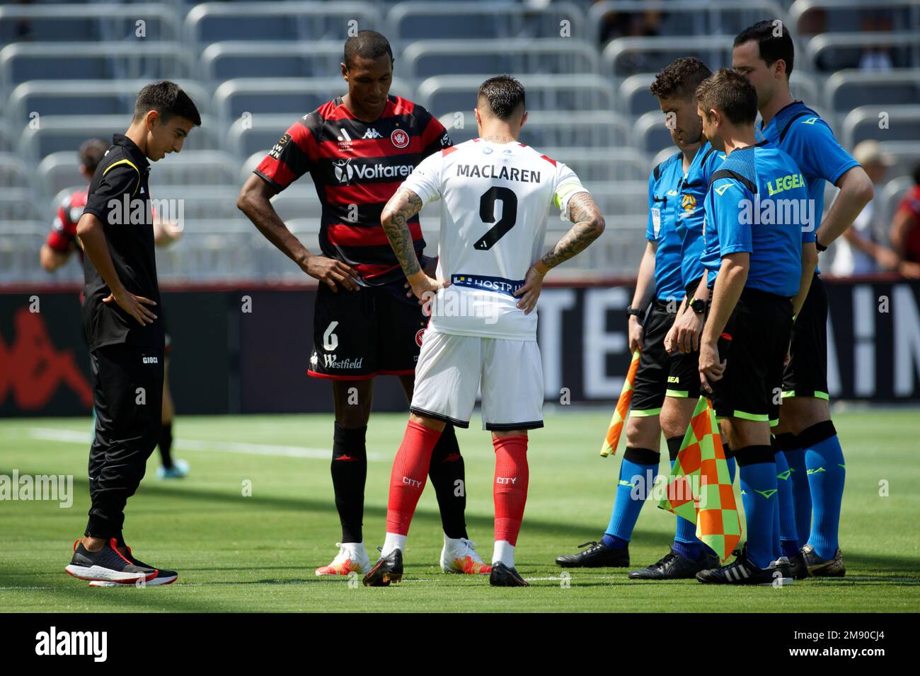 Sydney, Australia. January 15, 2023 Wanderers and City captains flip a ...