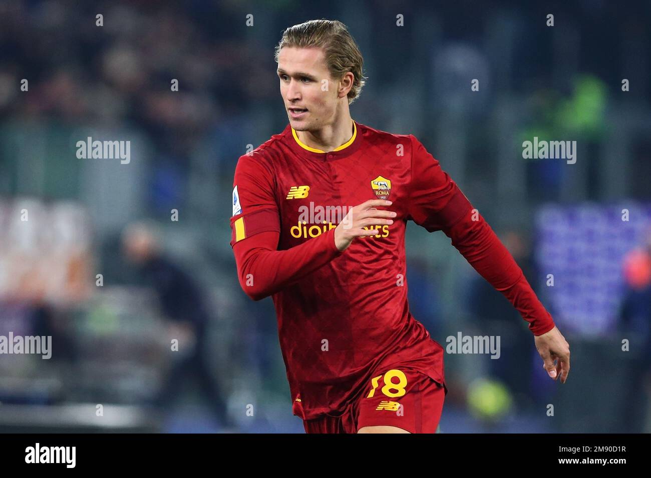 Ola Solbakken of Roma in action during the Italian championship Serie A ...
