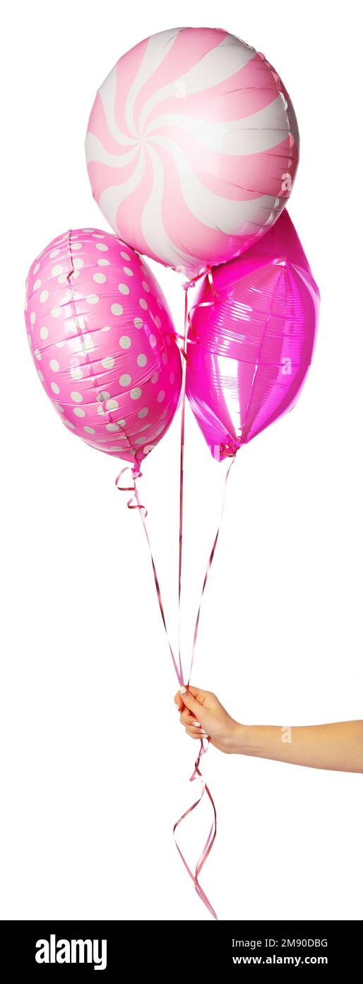 Bright colorful balloons isolated on white background Stock Photo - Alamy