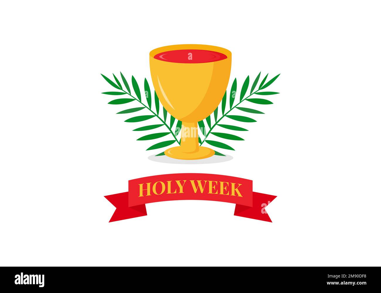 Christian greeting card or banner of the Holy Week before Easter. Wine ...