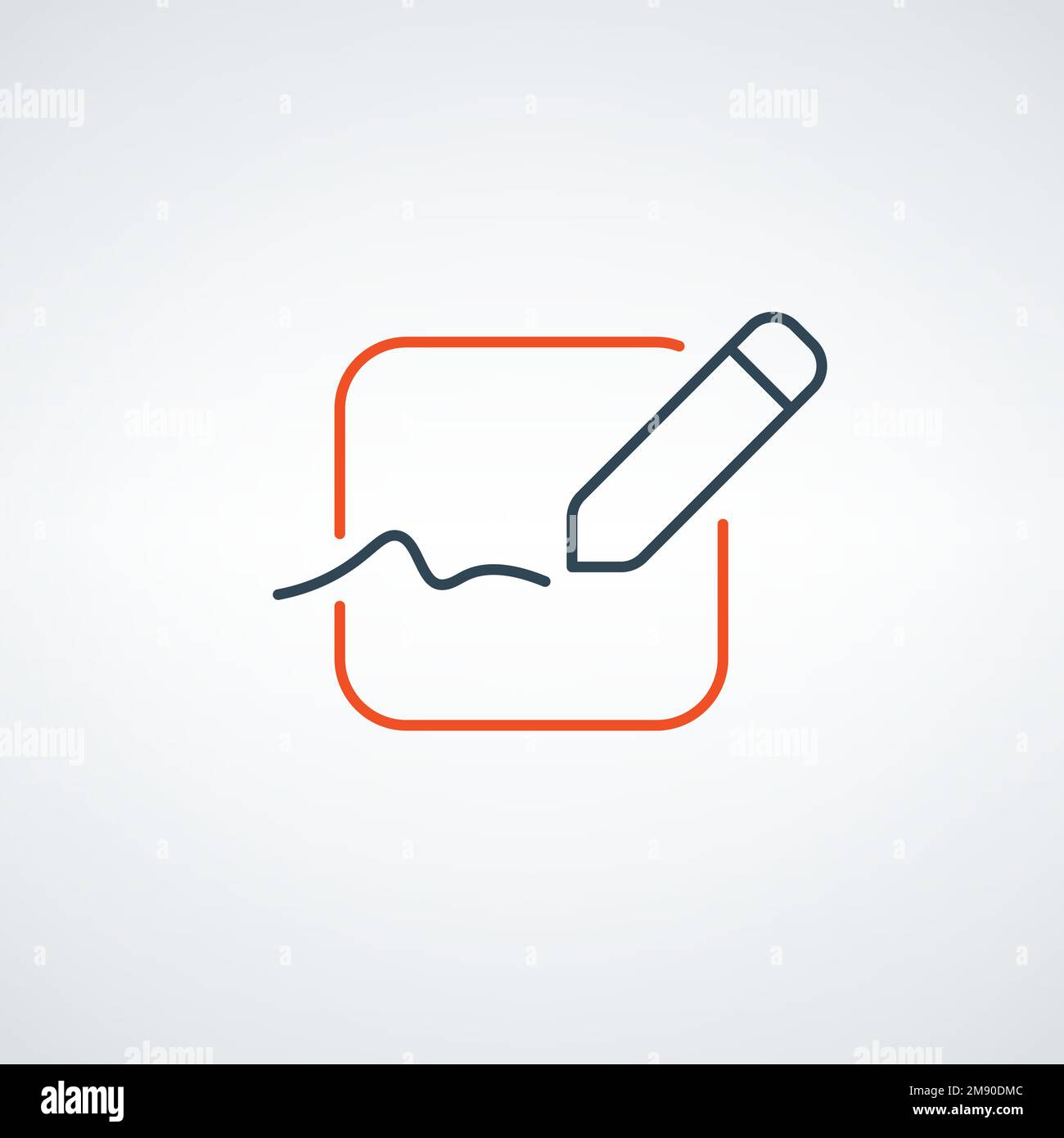 Linear Drawing line Pen, write icon. Signature pen outline and filled ...