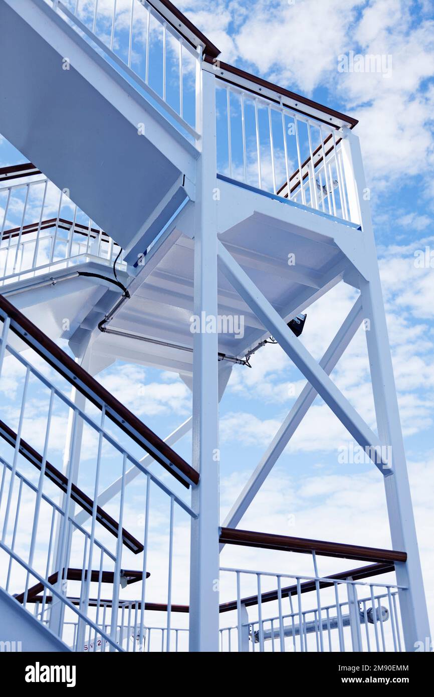 stairs on a large boat between the different decks Stock Photo - Alamy