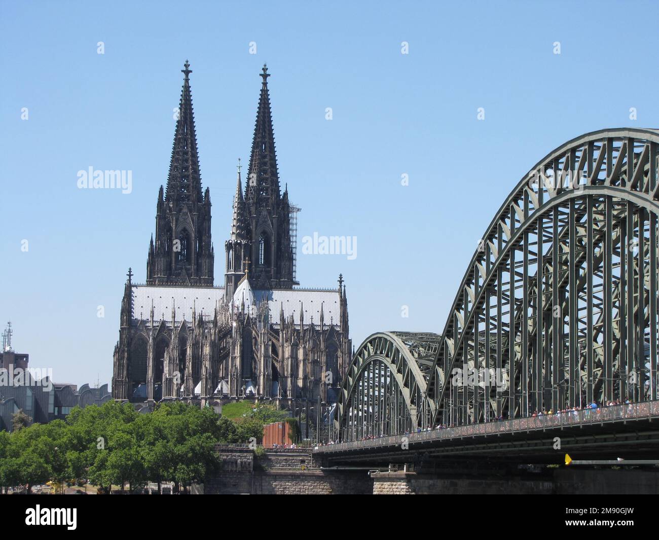 Cologne Cathedral and Hohenzollern Bridge in Cologne on a beautiful ...