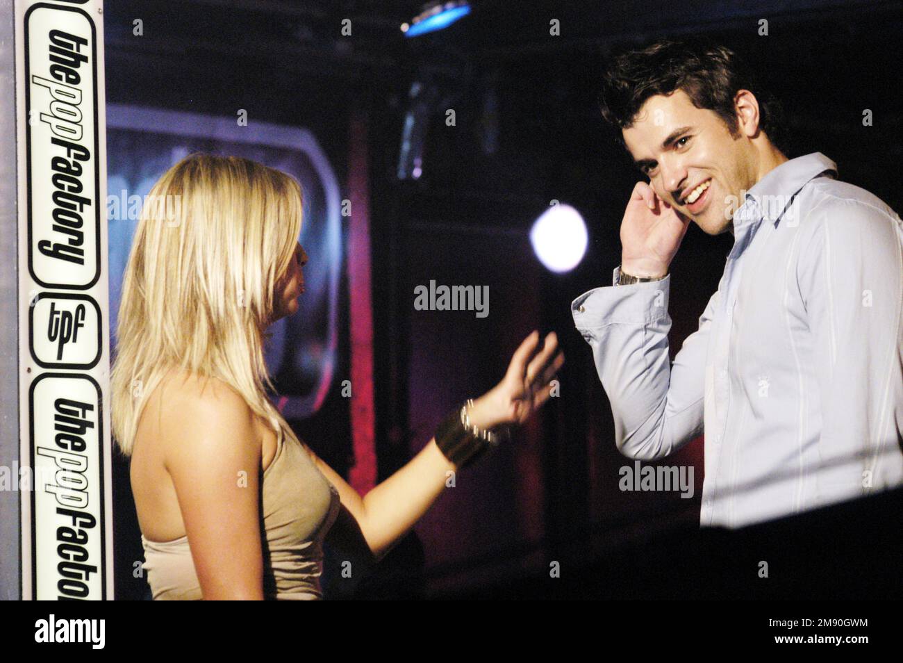 SARRA ELGAN and STEVE JONES. Presenters at ITV's thepopfactory in Porth ...