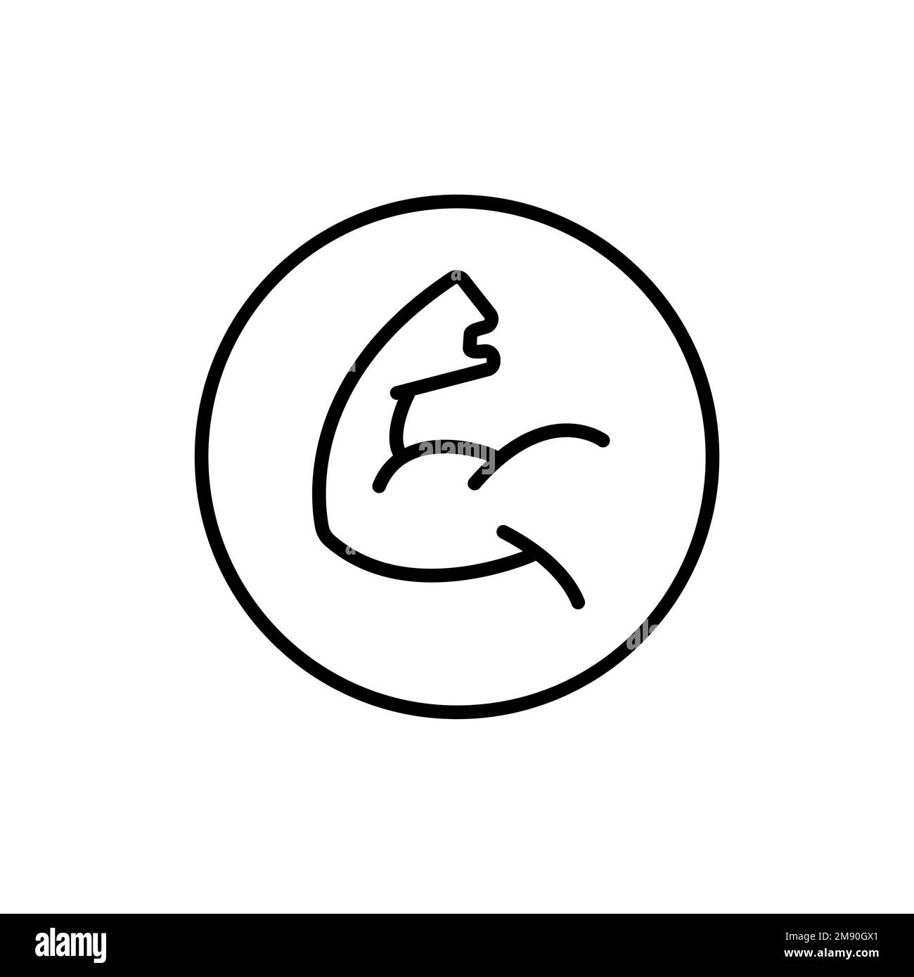 Muscle Bicep Icon. Vector - In Line. Stroke Design with Editable Stroke ...