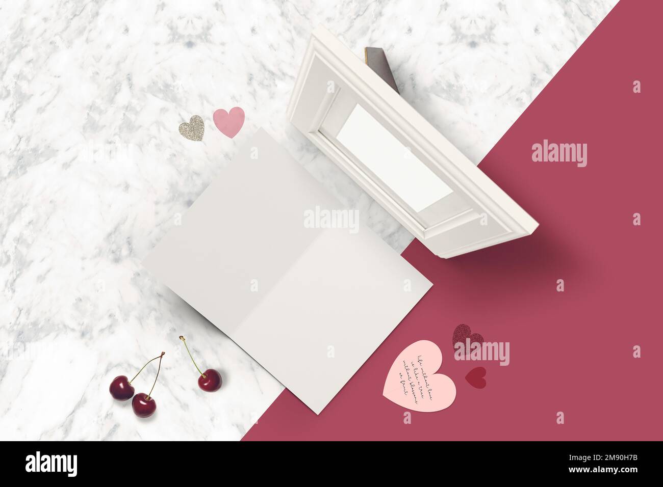 pictures of sweet valentine mockup with colorful background Stock Photo ...
