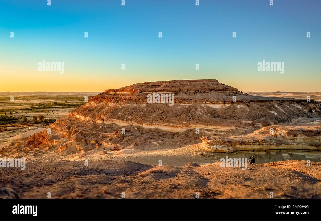 A landscape of Gebel al-Mawta during the sunset in Siwa, Egypt Stock ...