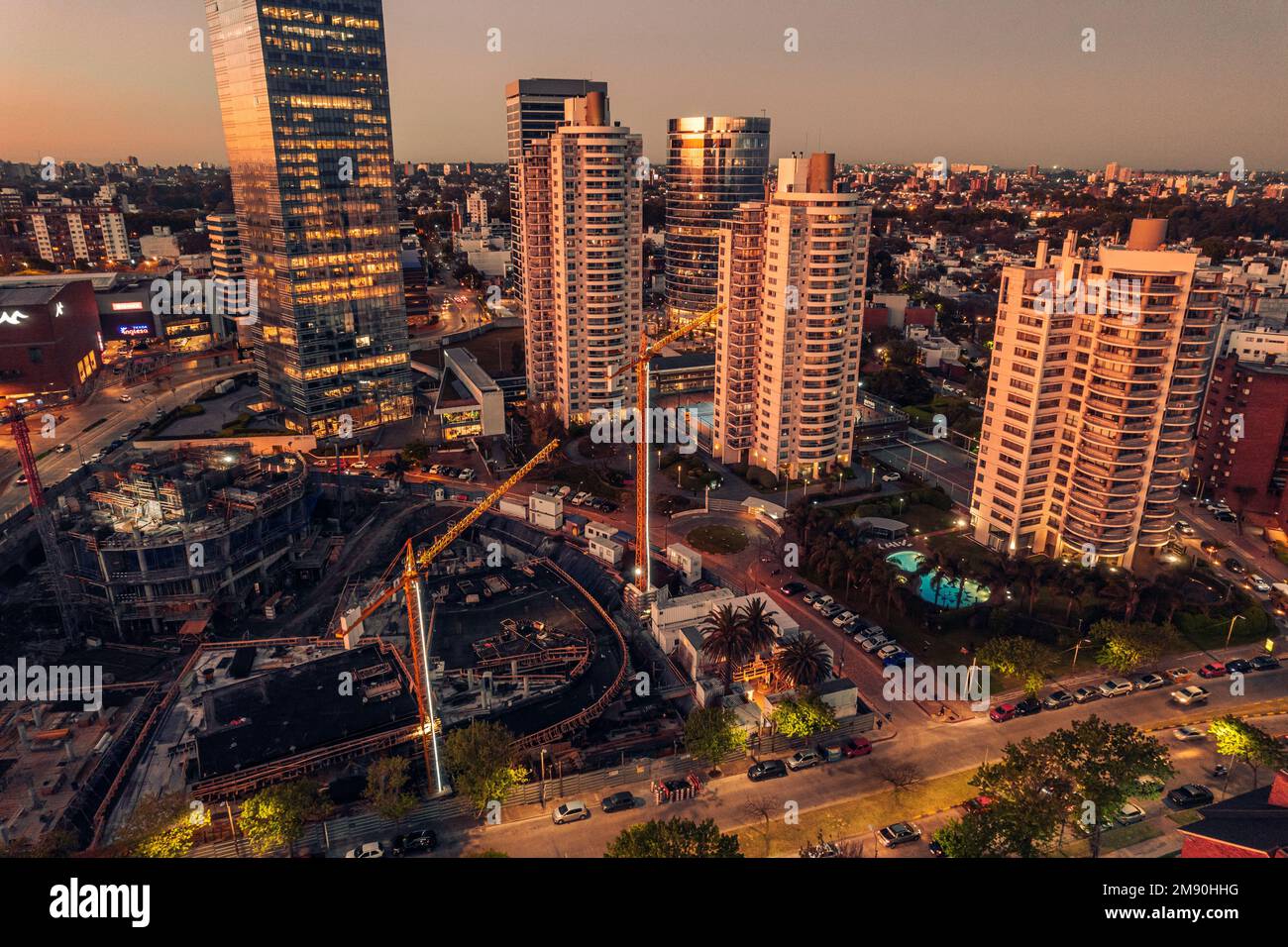 Aerial over the city of Montevideo over the buildings Stock Photo - Alamy