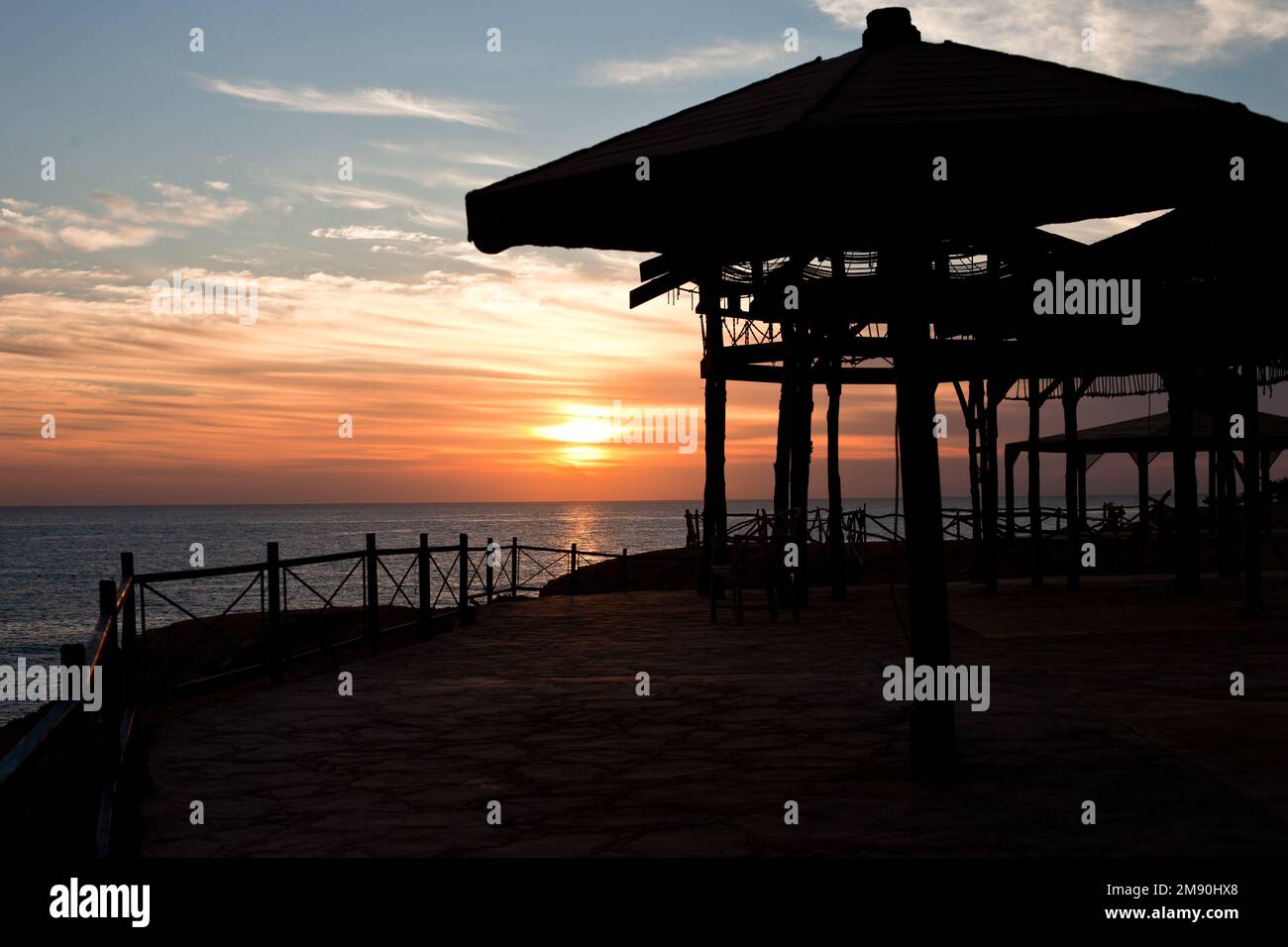Sunrise Over Infinity Pool And The Red Sea Stock Photo - Alamy