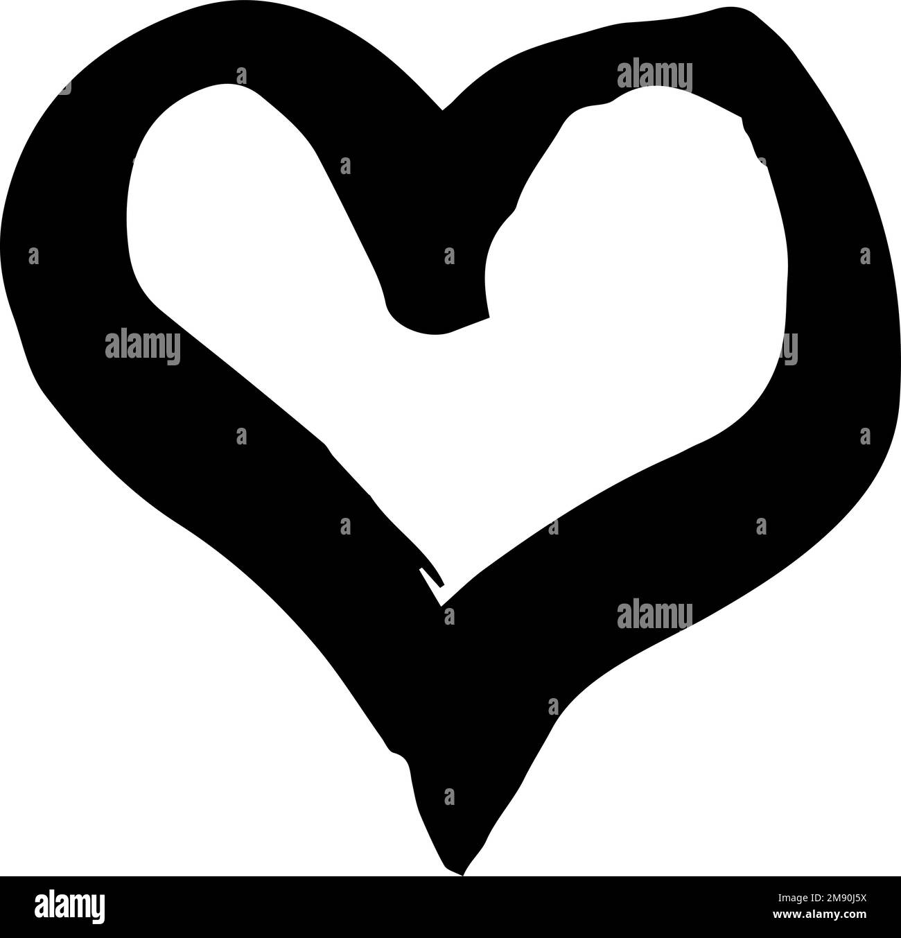 Grunge heart symbol hand painted with brush Stock Vector Image & Art ...