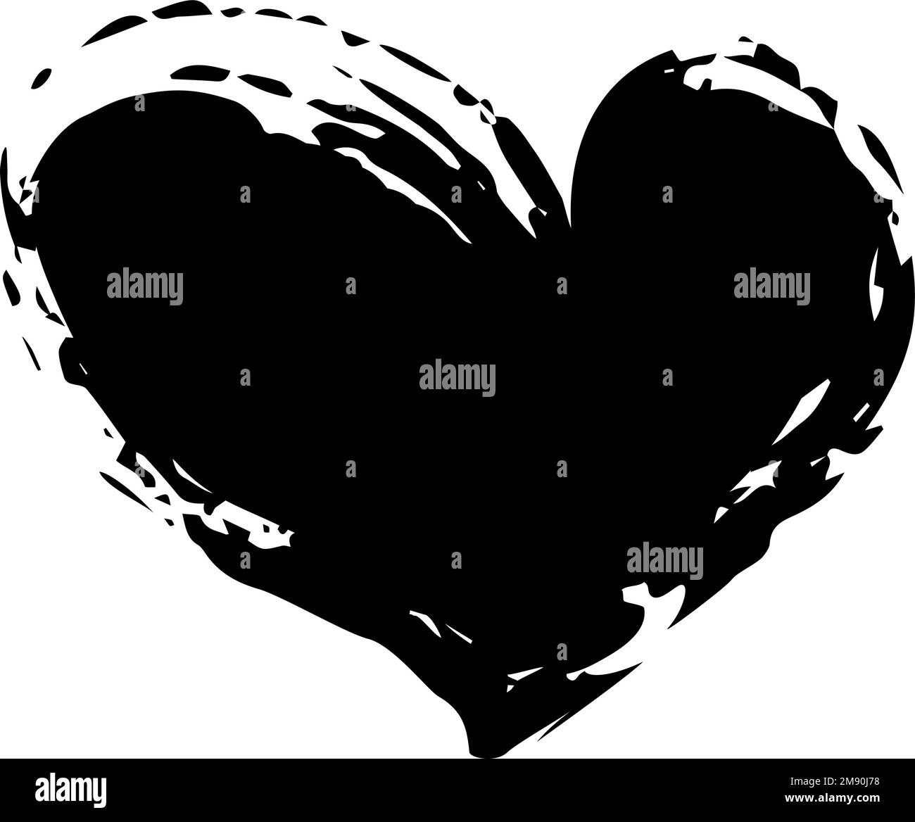 Grunge heart symbol hand painted with brush Stock Vector Image & Art ...