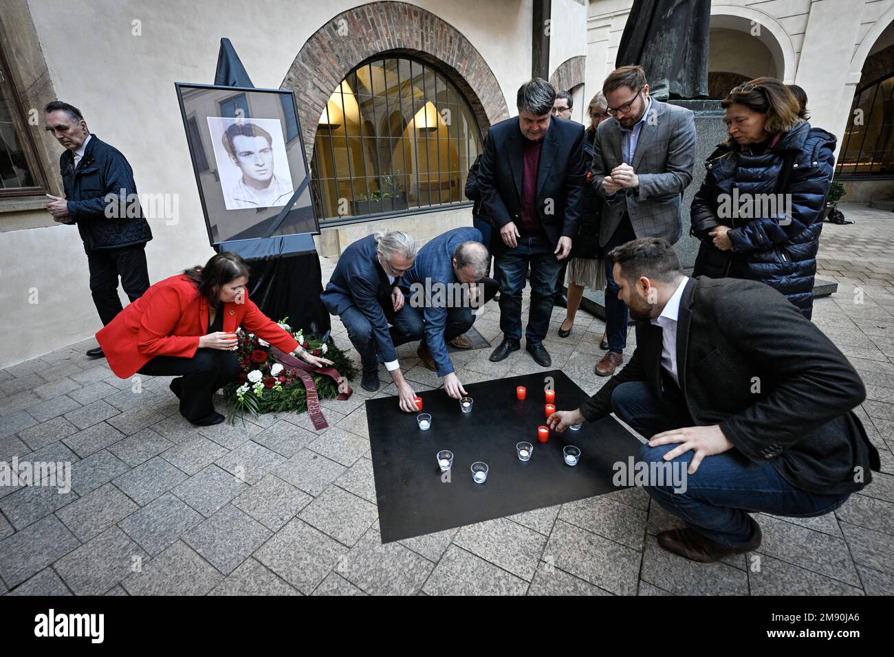 Prague, Czech Republic. 16th Jan, 2023. Milena Kralickova, in red ...