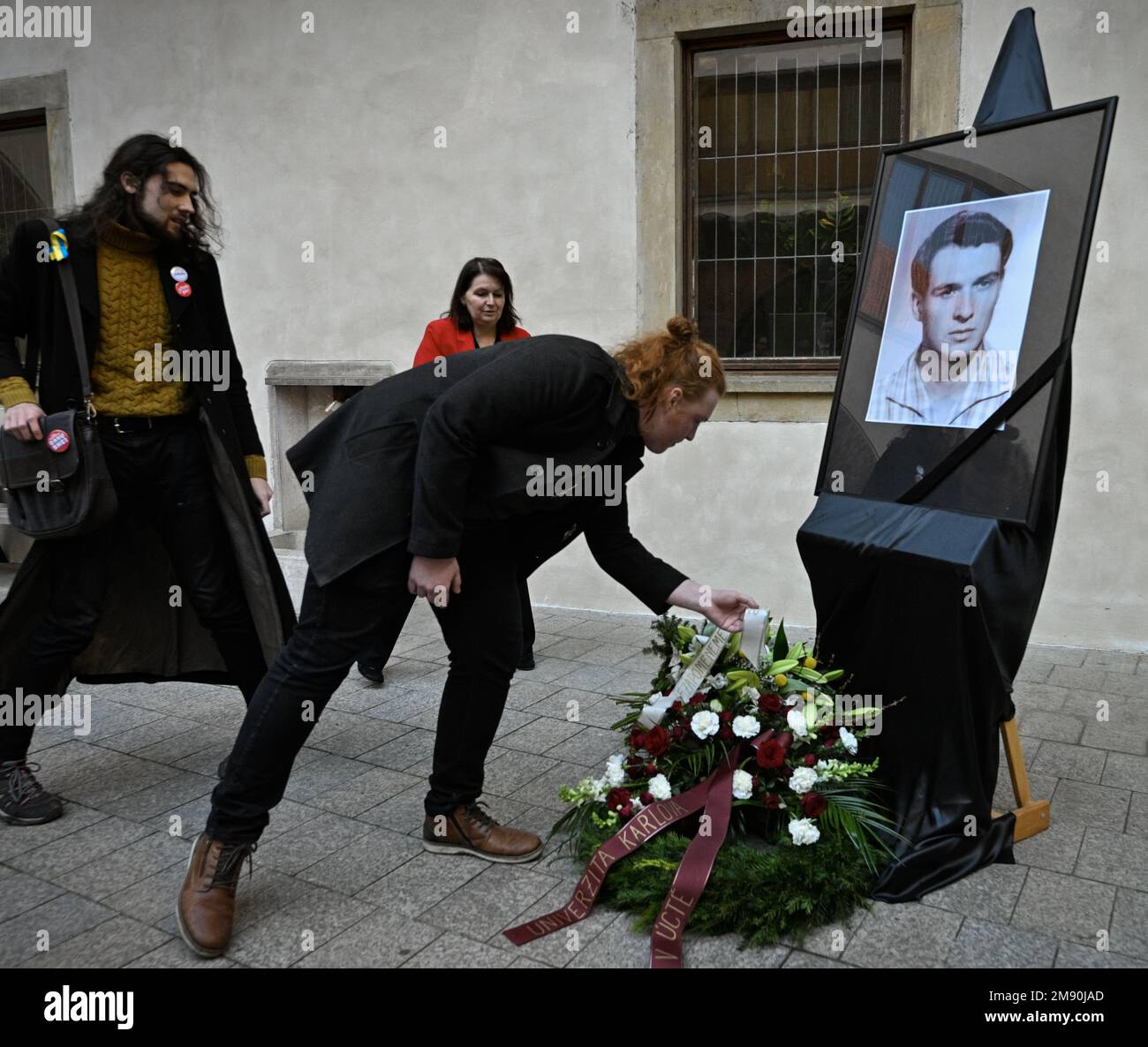 Prague, Czech Republic. 16th Jan, 2023. Milena Kralickova, in red ...