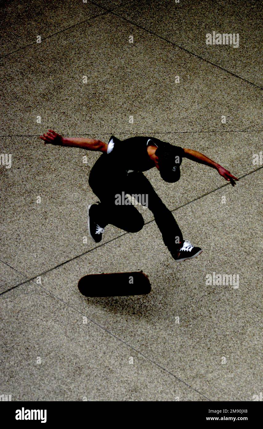 Kids practice their skateboard moves in the underground Potsdammer ...