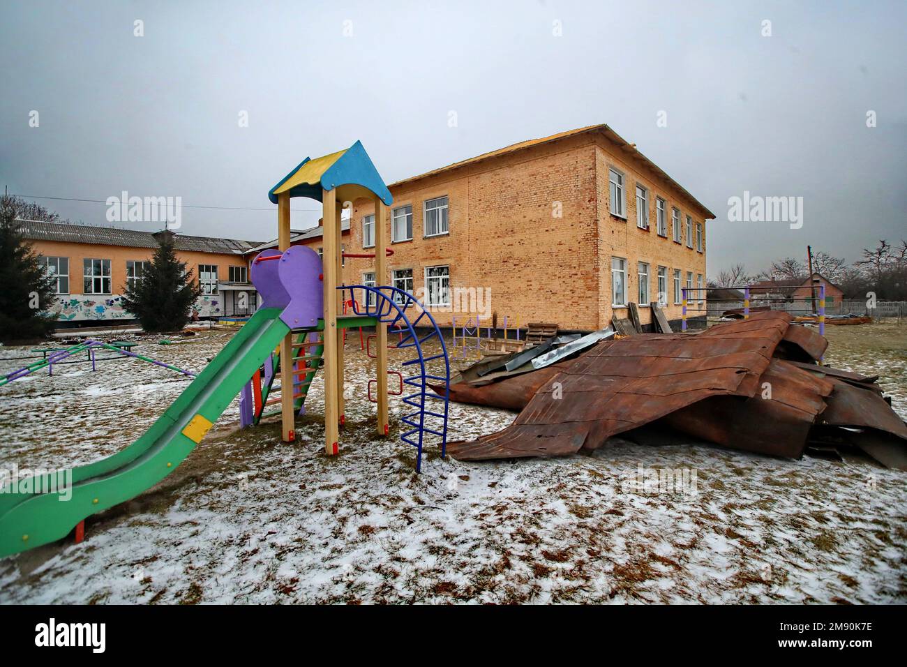 IVANIVKA, UKRAINE - JANUARY 14, 2023 - A school is pictured in Ivanivka ...