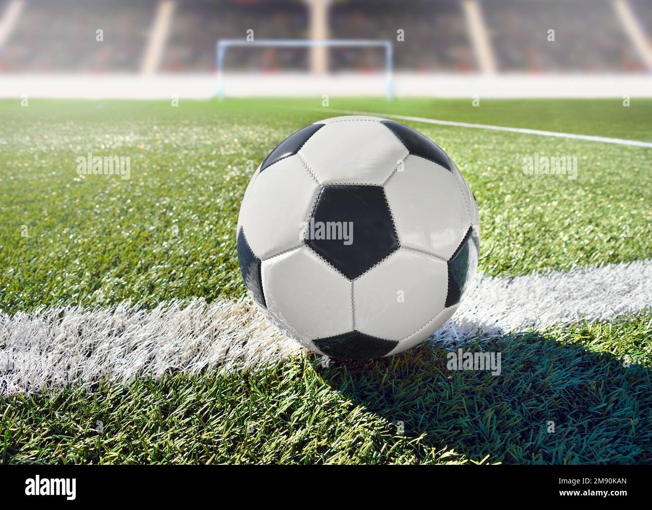 Soccer ball in the stadium hi-res stock photography and images - Alamy