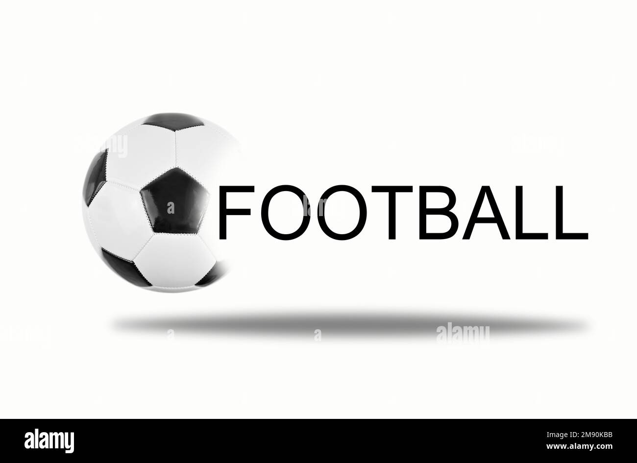 Soccer ball with the word football against a white background Stock ...