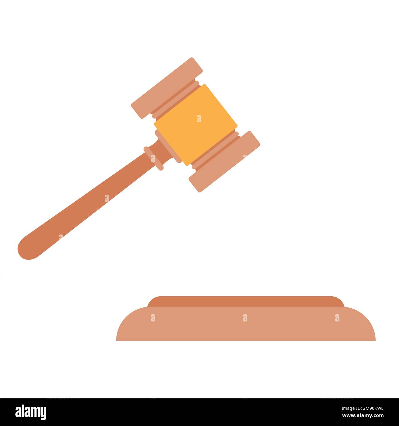 Wooden hammer hits stand. Auction symbol with sales bids Stock Vector ...