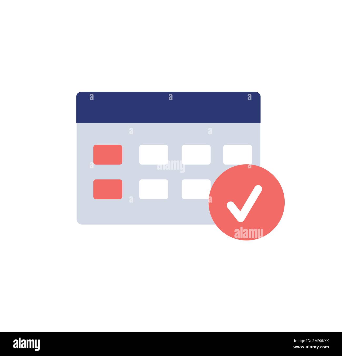 Desk calendar with red tick Stock Vector Image & Art - Alamy