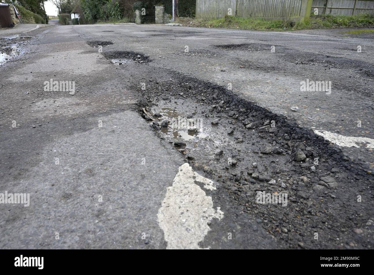 Deep potholes in the middle of a village, (Boughton Monchelsea) Kent ...