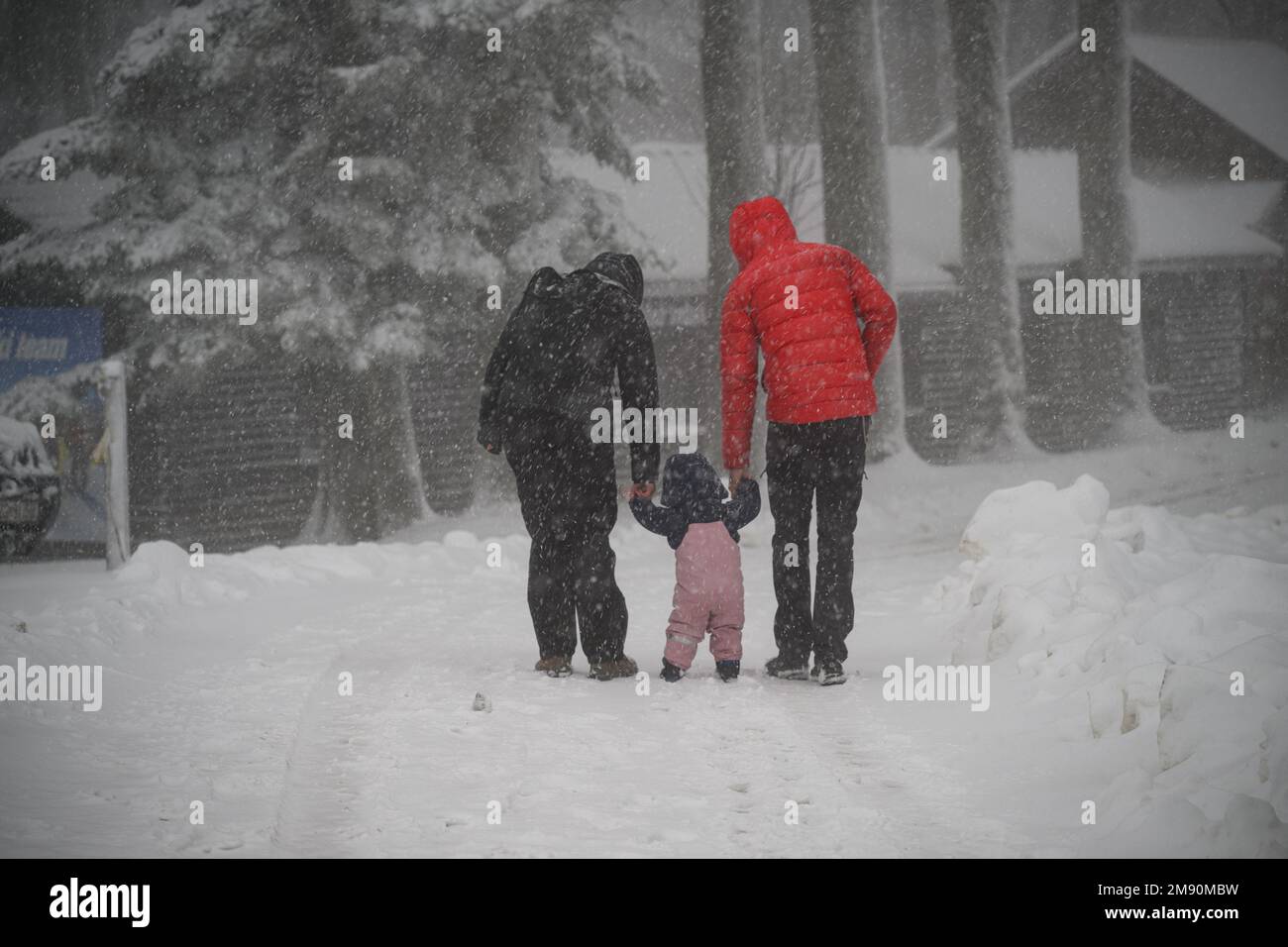 Winter time with heavy snow at Medvednica mountain in Zagreb, Croatia ...