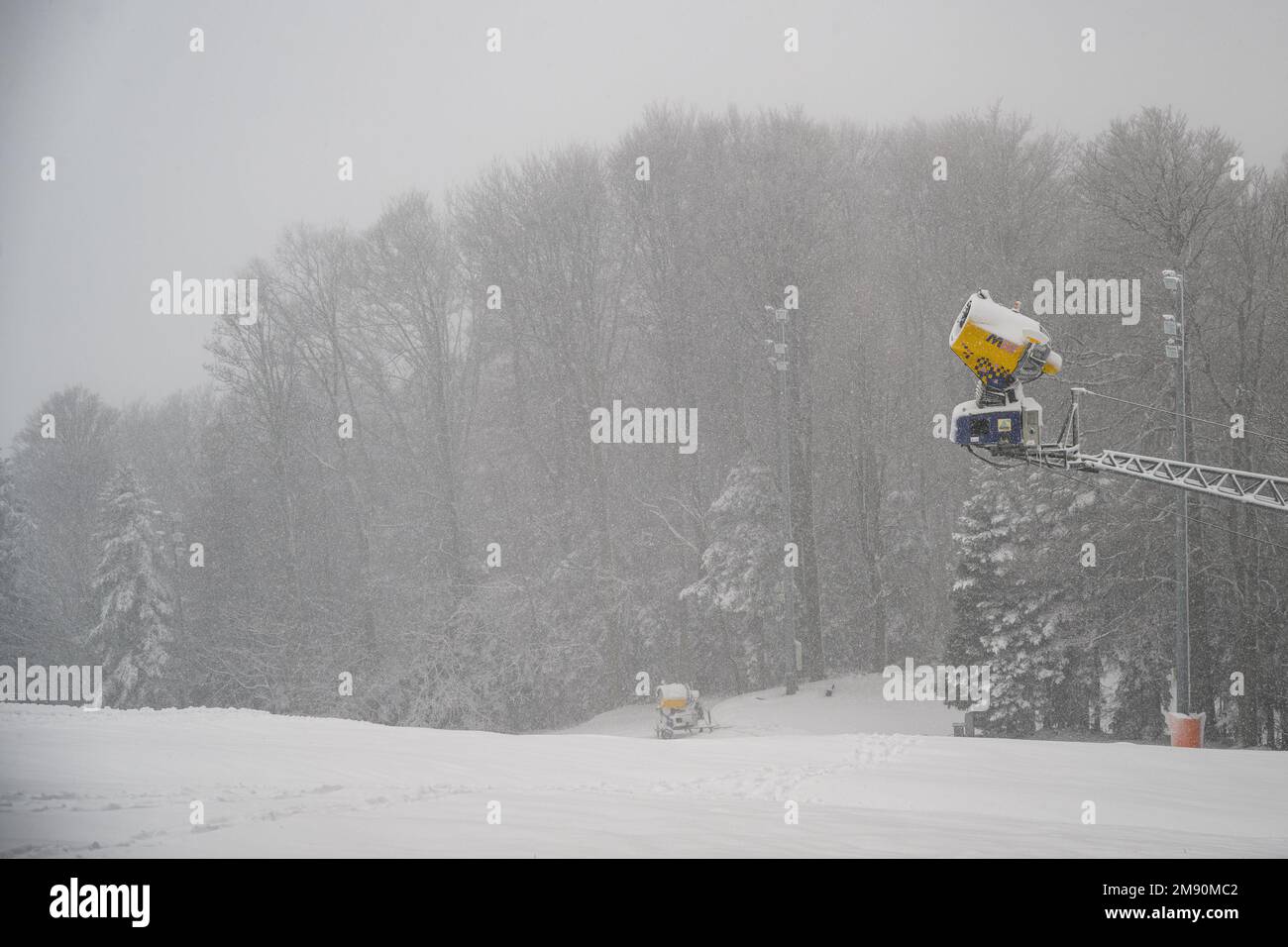 Winter time with heavy snow at Medvednica mountain in Zagreb, Croatia ...