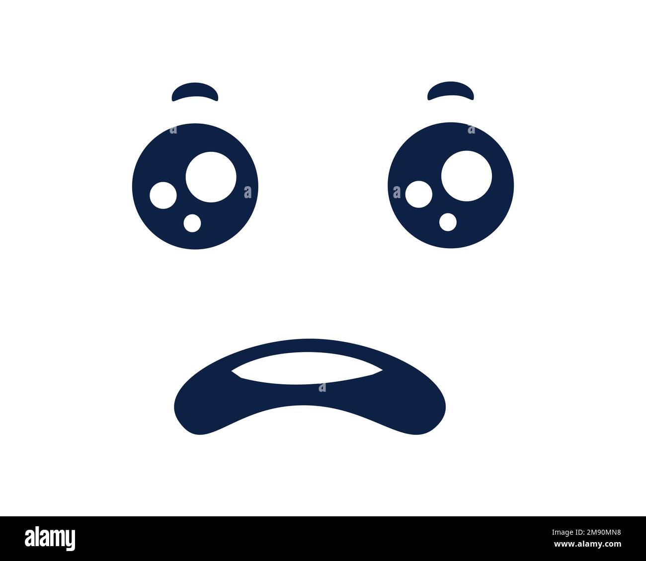 Offended kawaii face emotion. Cute character with frustrated expression ...
