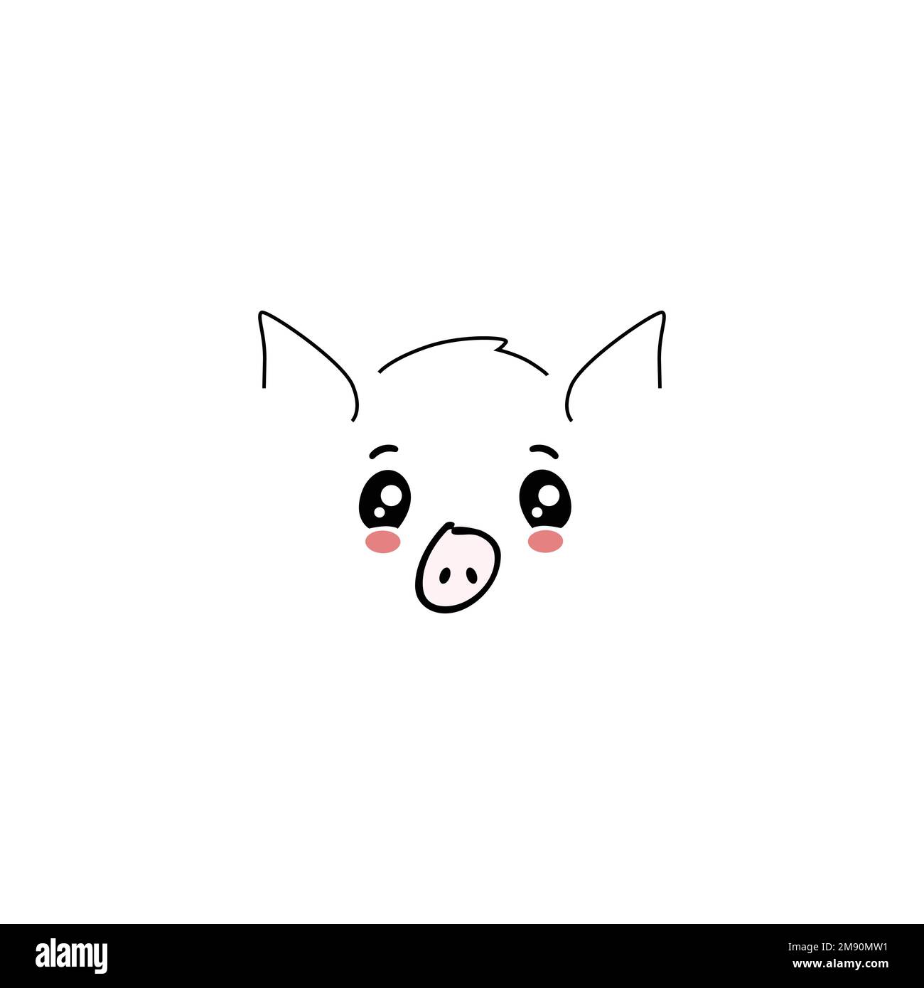 Simple Pig Face Drawing