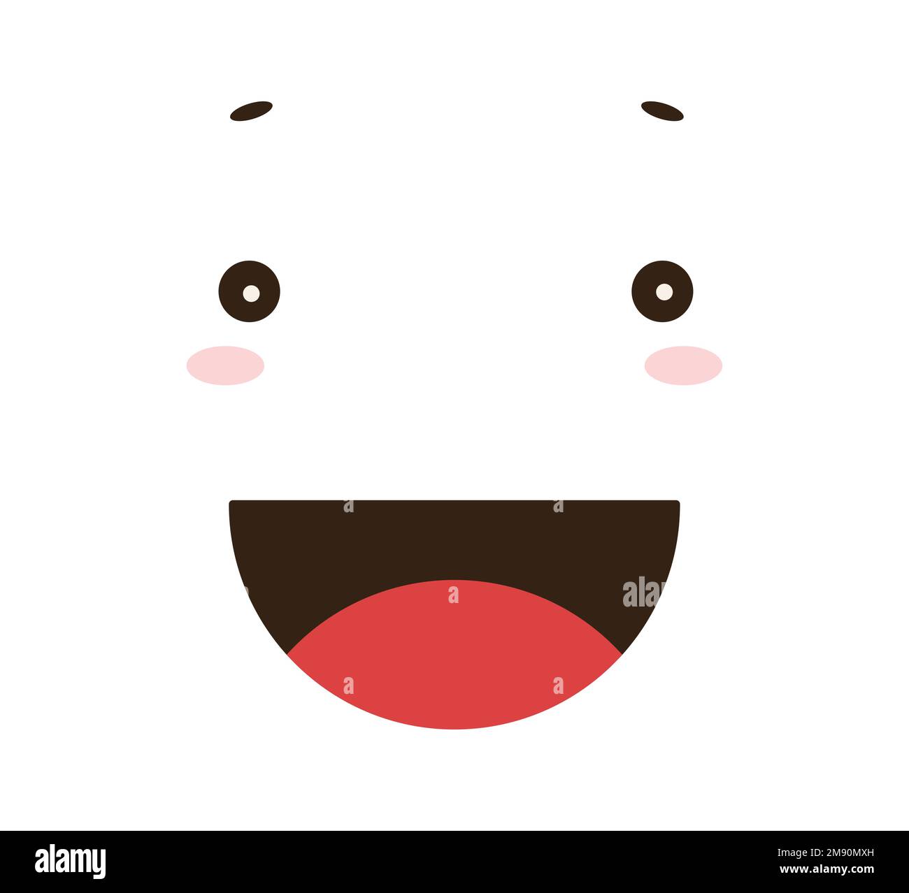 Joy funny face emotion. Cute character with laughing expression Stock ...