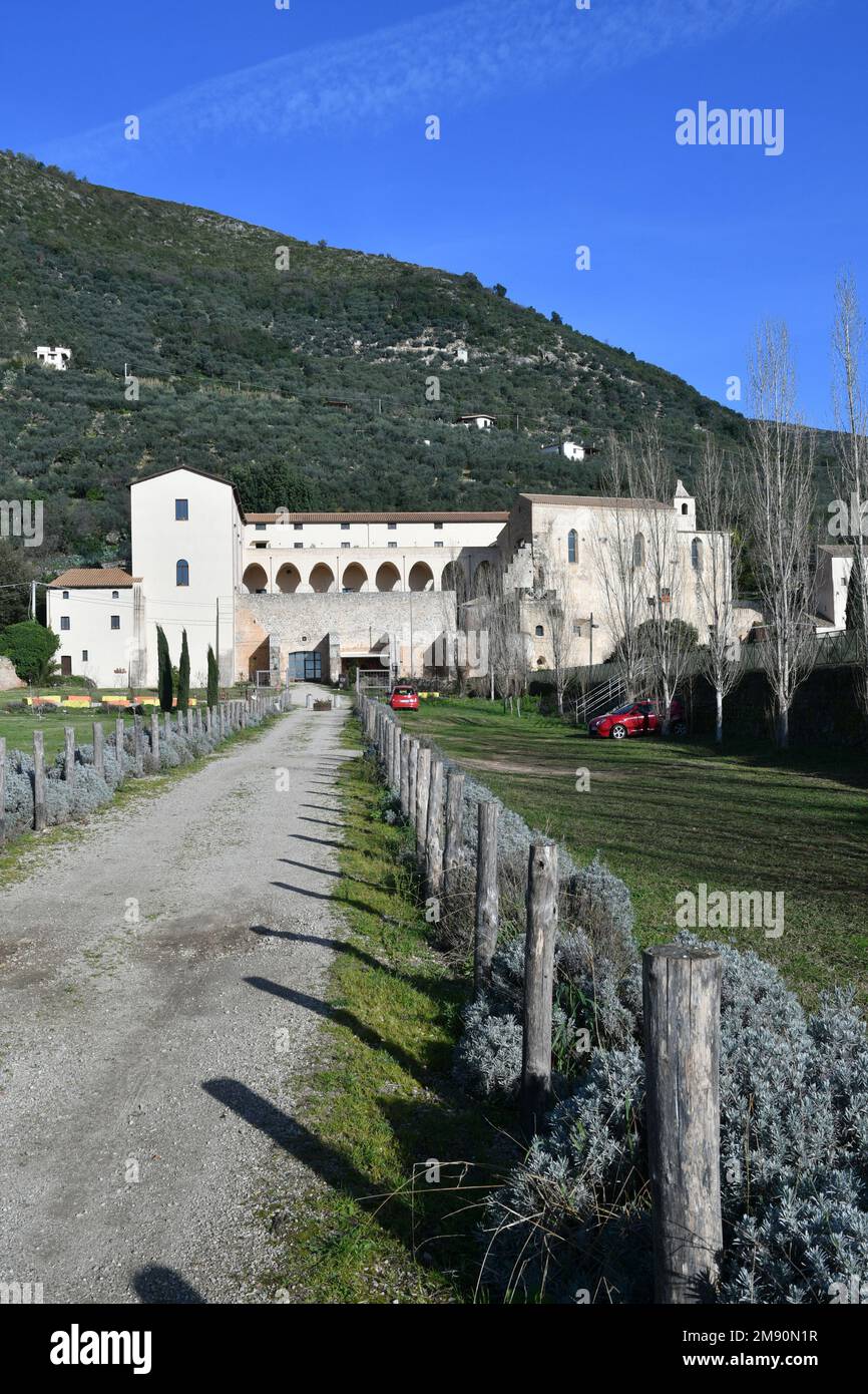 Panoramic view of the medieval monastery of San Magno in the Lazio ...