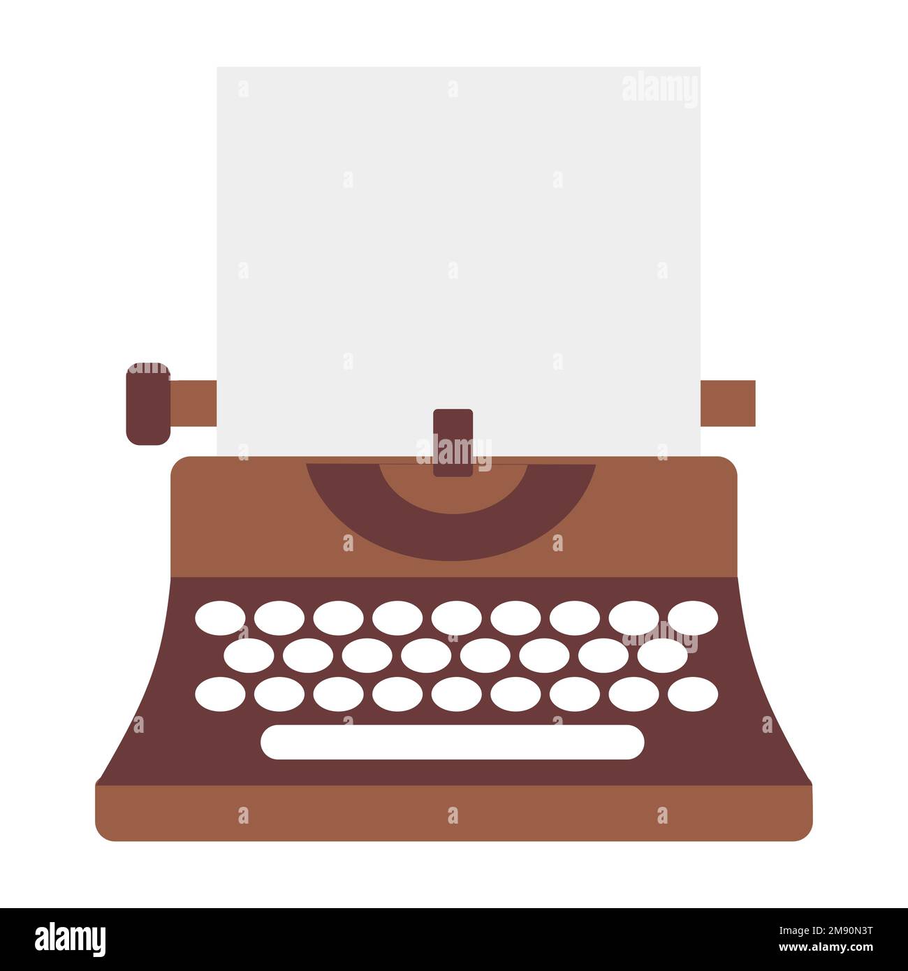 Typewriter with sheet. Retro symbol of writer and journalist Stock ...