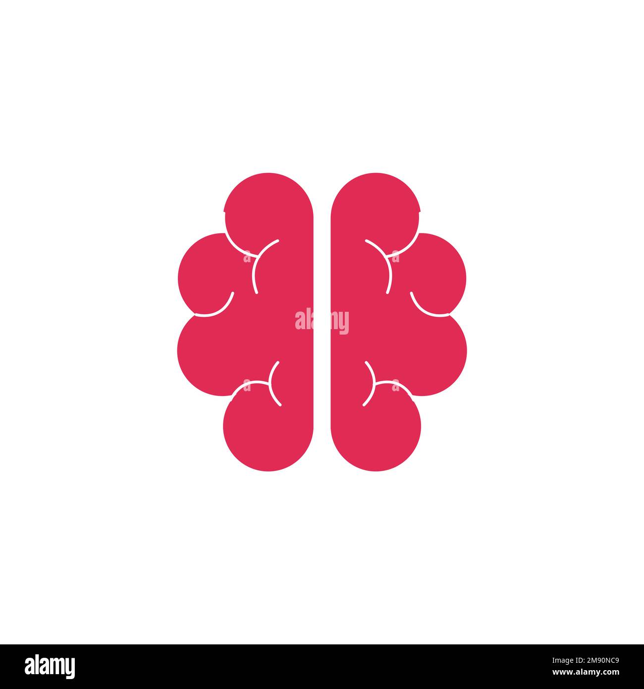 Pink brain with convolutions. Symbol of intellect and education Stock ...