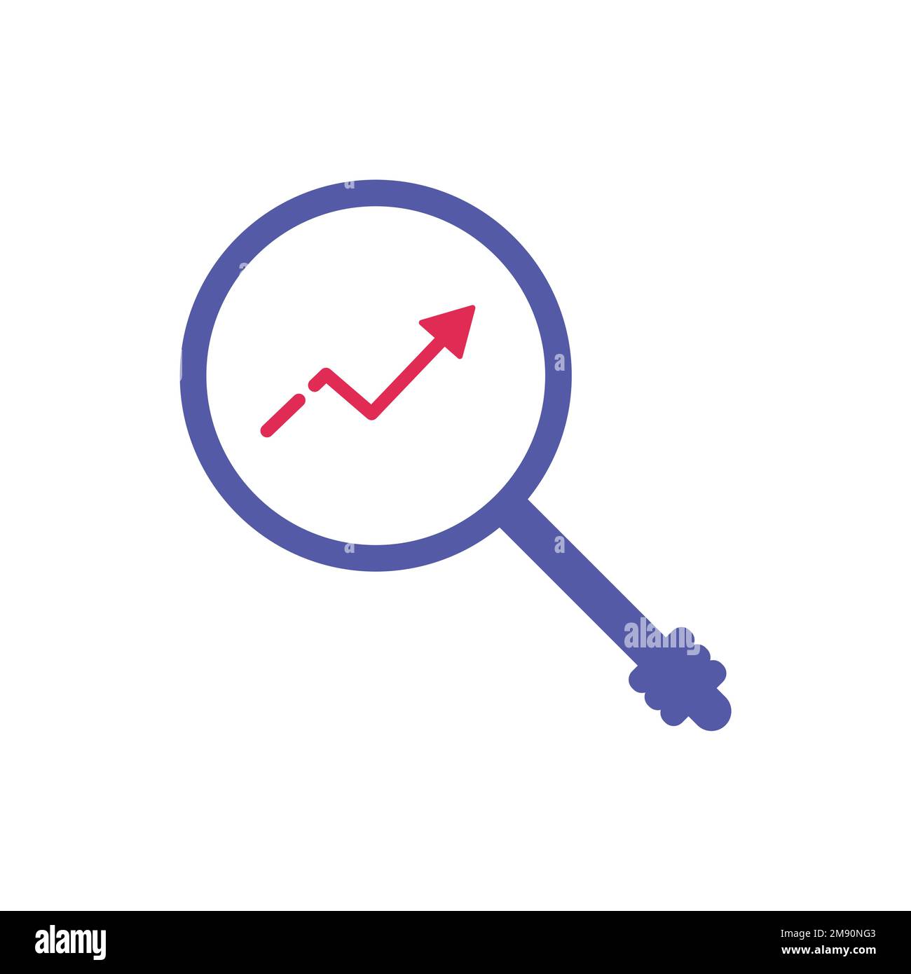 Magnifying glass with arrow chart Stock Vector Image & Art - Alamy