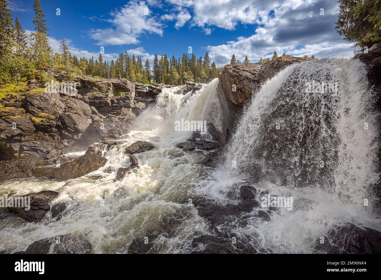 Ristafallet waterfall in the western part of Jamtland is listed as one ...