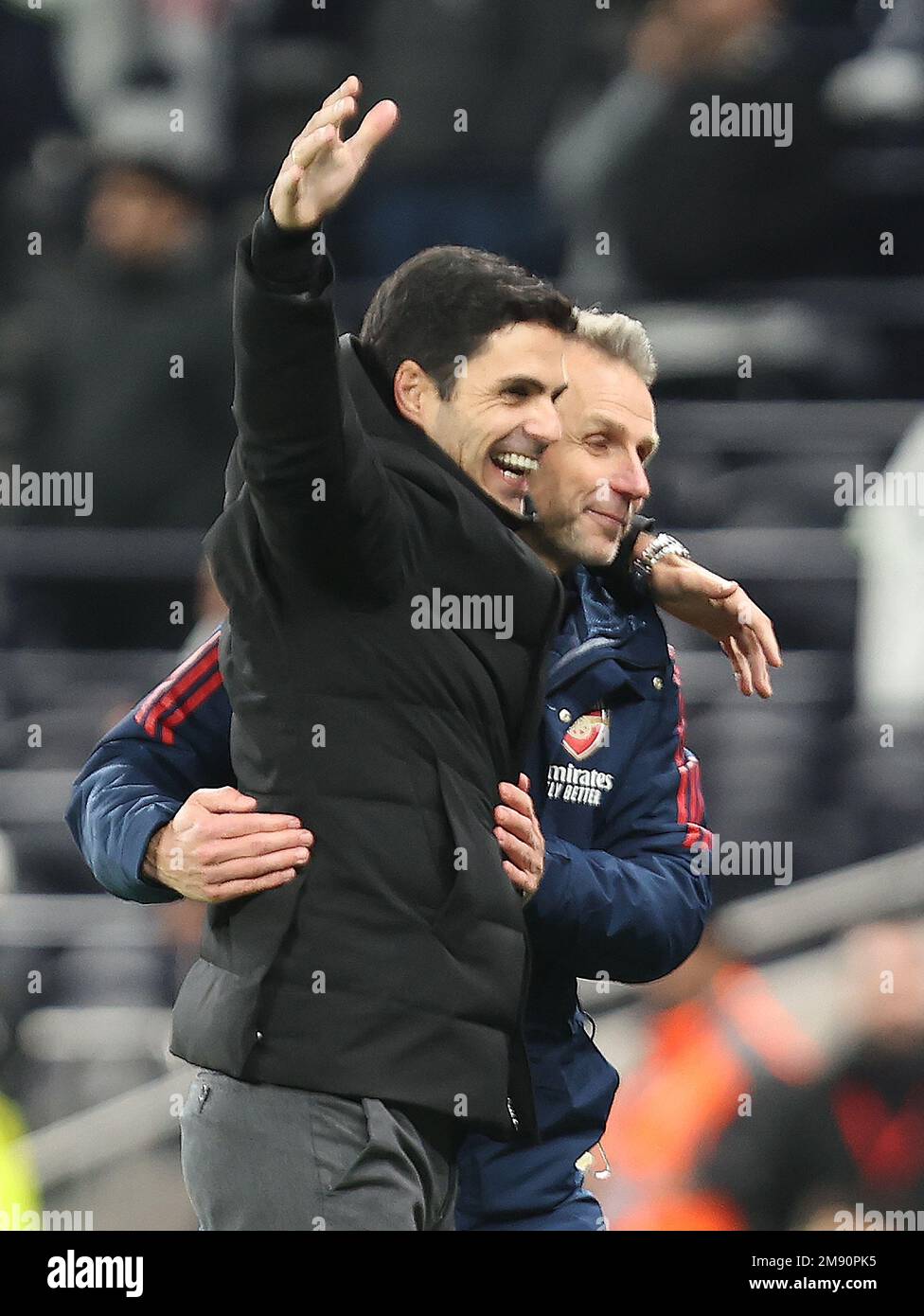 Mikel Arteta manager of Arsenal celebrates his win with Albert ...