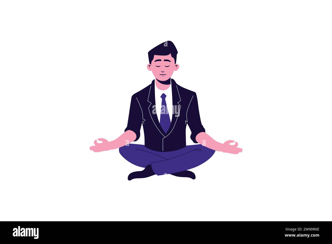 Man lotus position suit Stock Vector Images - Alamy