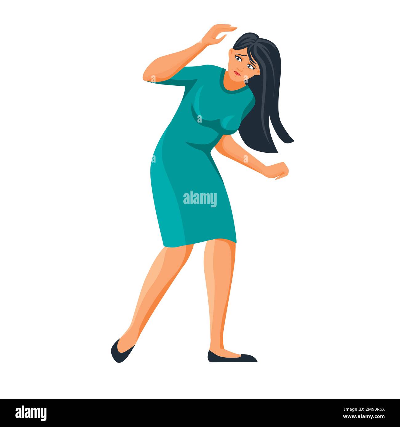 Cartoon woman frightened hi-res stock photography and images - Alamy