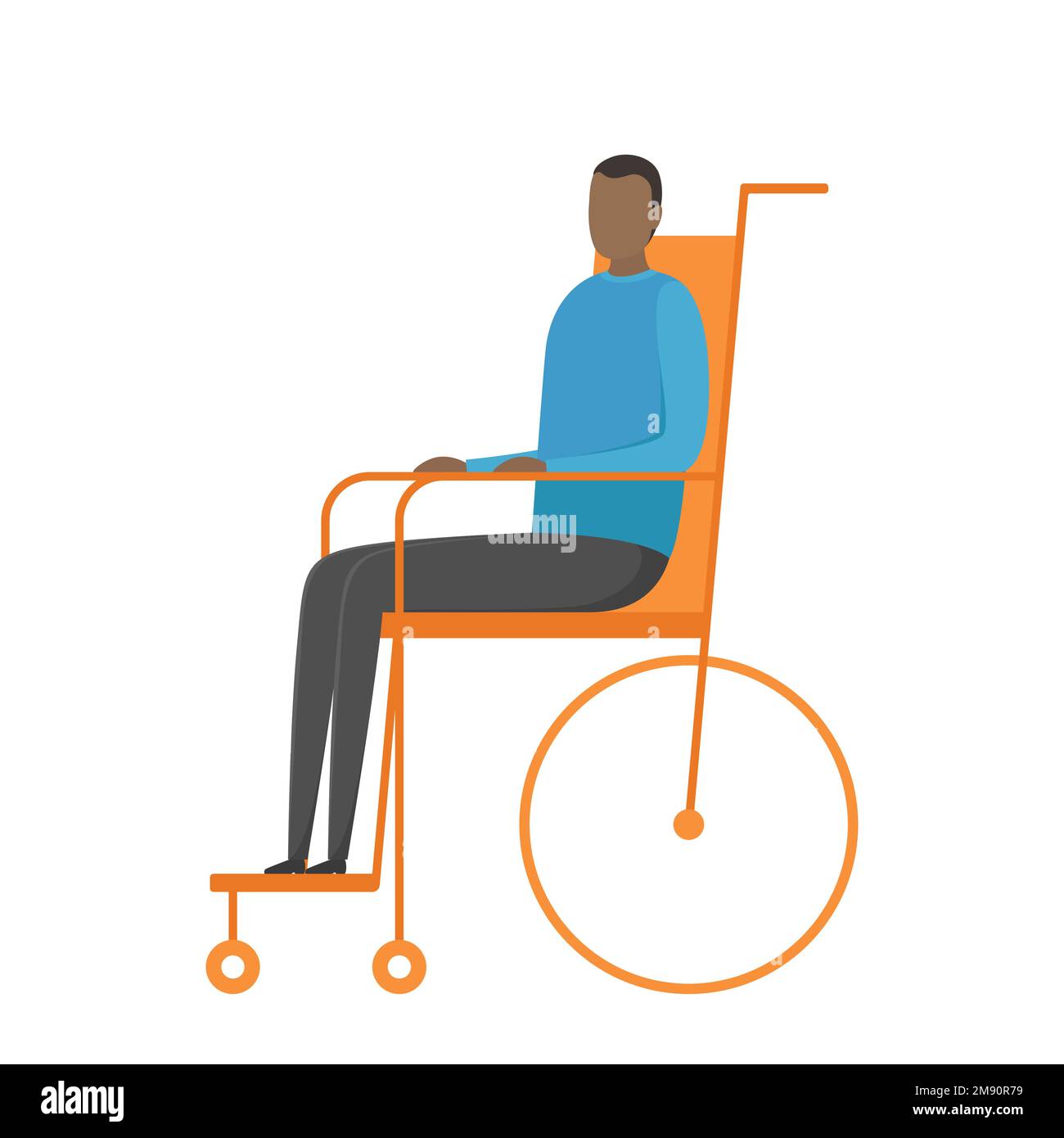 African man with disability in wheelchair. Vector illustration Stock ...
