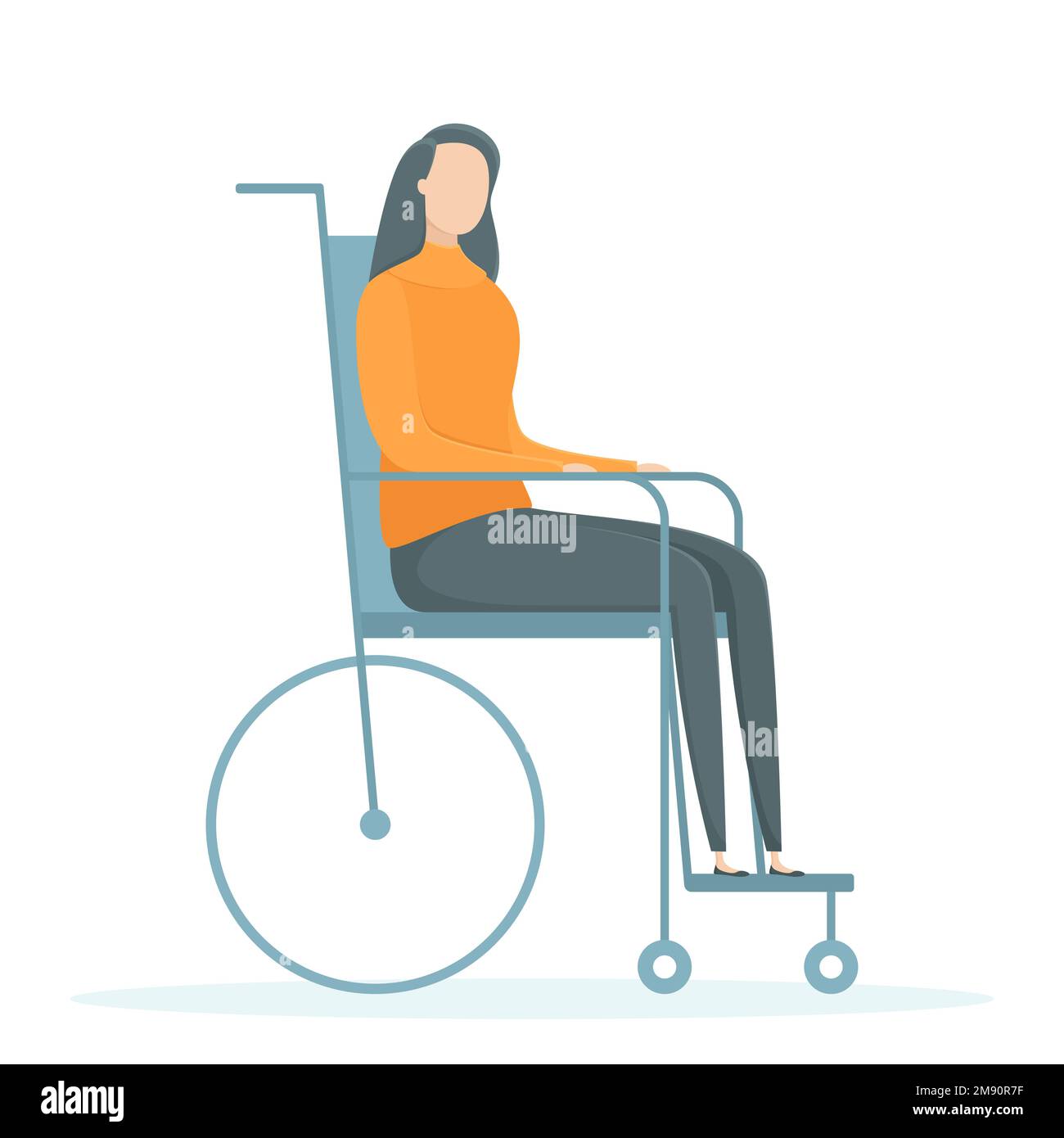 Woman with disability in wheelchair. Vector illustration Stock Vector ...